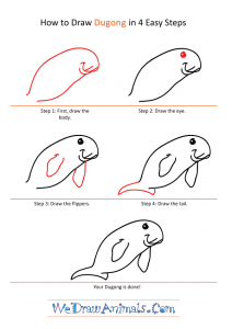 How to Draw a Cartoon Dugong